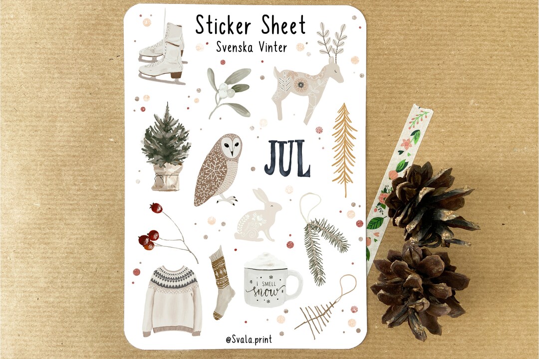 Scandinavian Winter Stickers 1 | Sweden | Bullet Journal Stickers ...