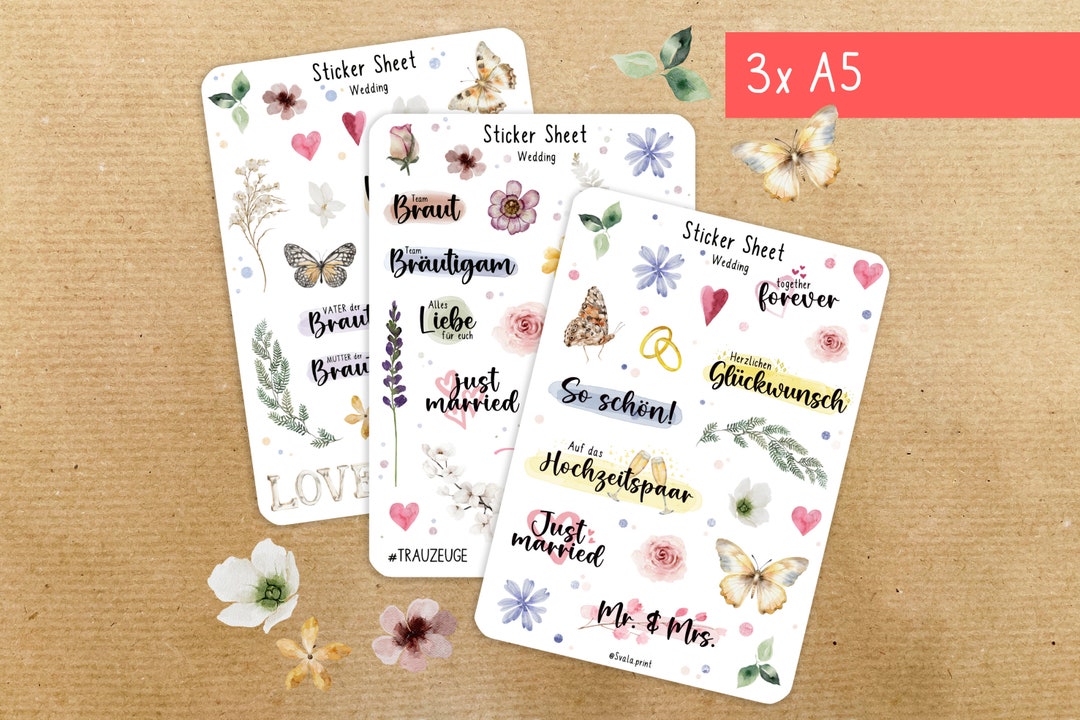 Wedding Stickers Stickers for the Guest Book Photo Album Stickers for ...