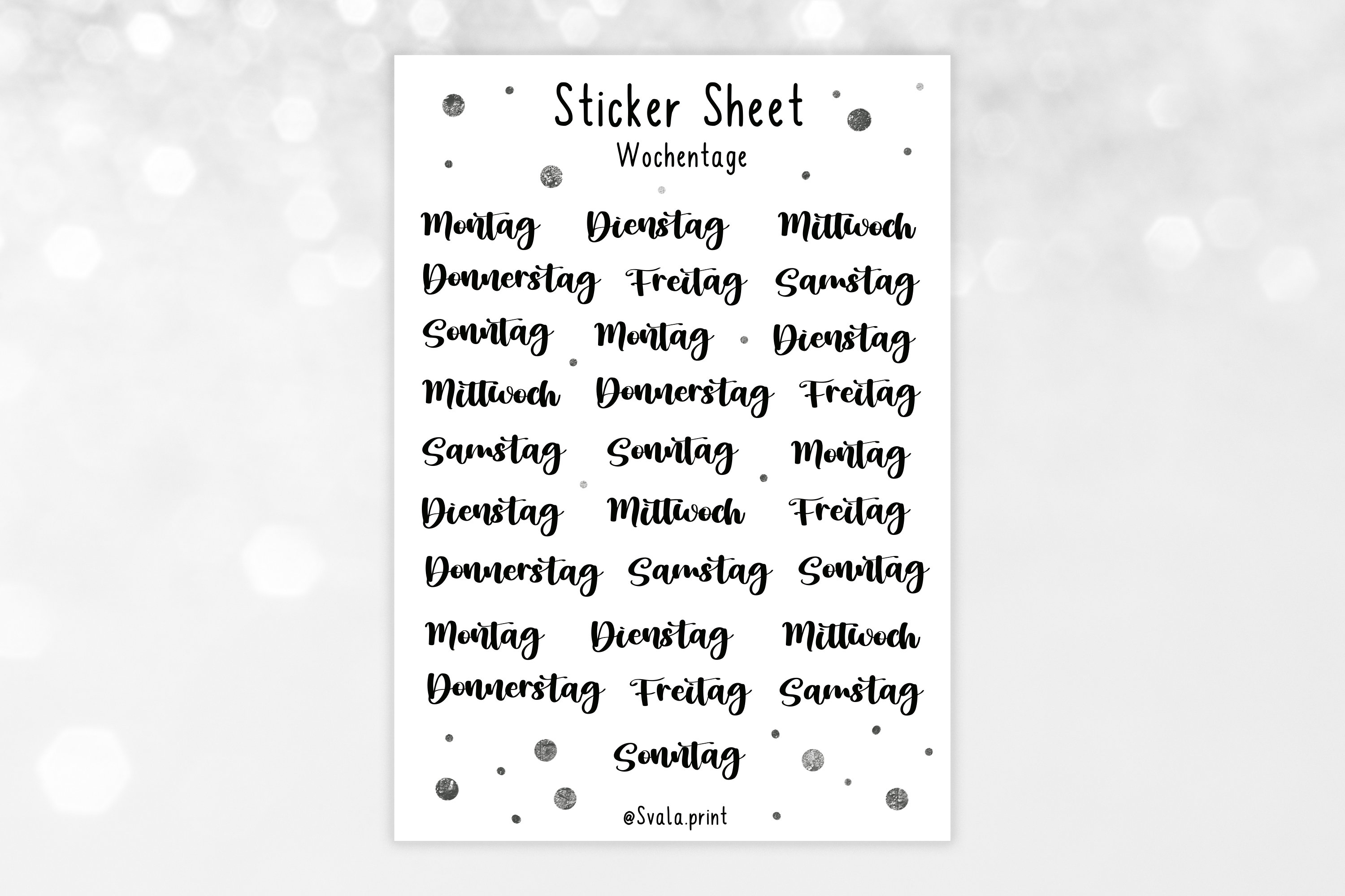 Sticker Wochentage Aufkleber Bulletjournal Journal Sticker - Etsy