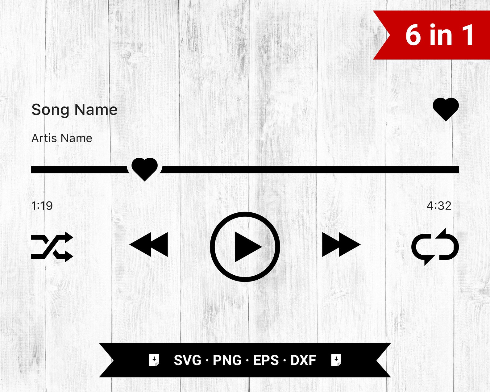 Play Pause Rewind Button Svgspotify Playermusic Player Svg - Etsy