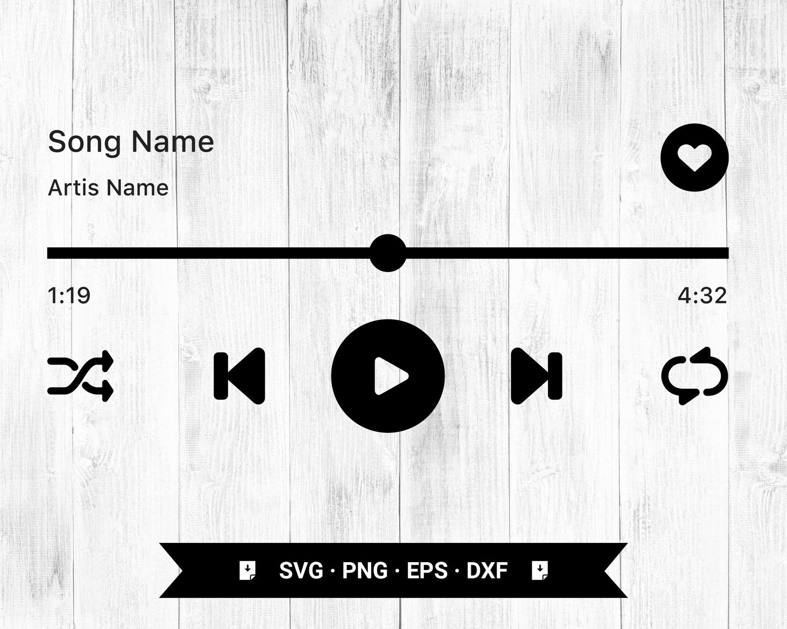 Play Pause Rewind Button Svgspotify Playermusic Player Svg - Etsy