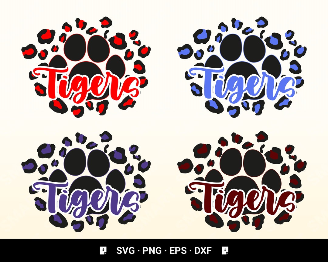 Tigers Paw Svg, Tigers Pride, School Spirit, School Mascot Svg, Go ...