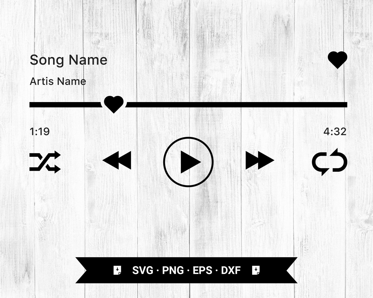 Play Pause Rewind Button Svgspotify Playermusic Player Svg - Etsy