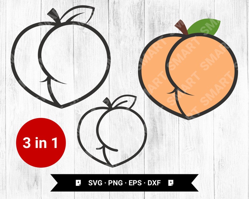 Peach Ass Svgpeach Ass Fruit Svg Peach Butt Svg Vector Cut Etsy Uk
