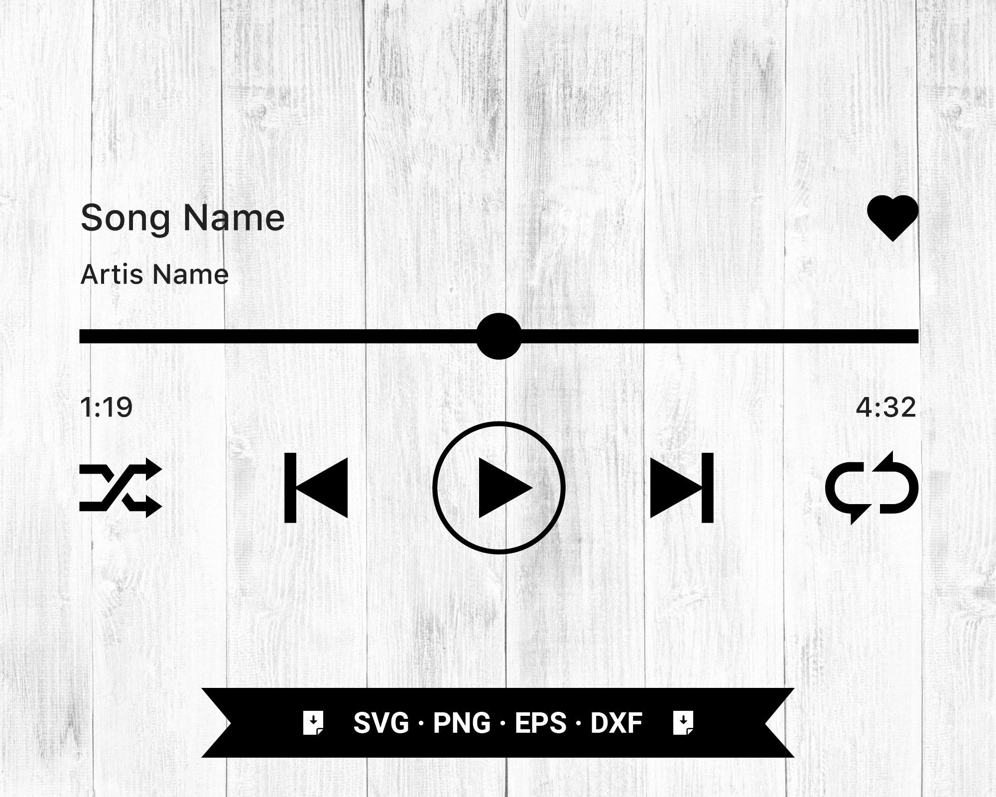 Play Pause Rewind Button Svgspotify Playermusic Player Svg - Etsy