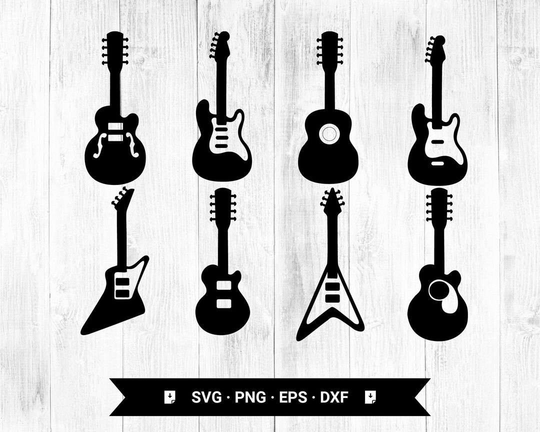 Guitar Svg, Acoustic Guitar Clip Art, Vector Cut File for Cricut,guitar ...