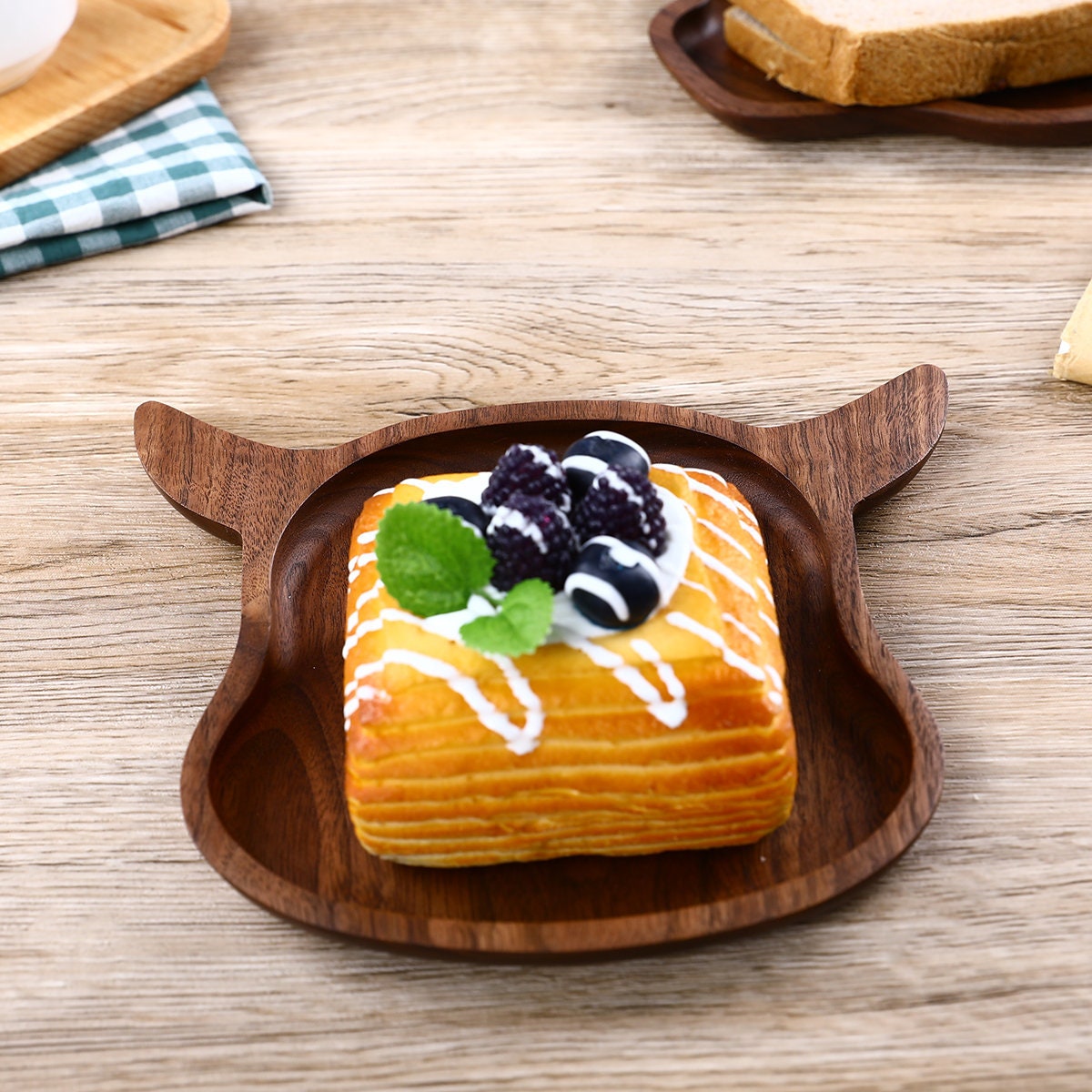 Walnut Wood Plate Serving Tray Dinner Platter Small Wooden | Etsy