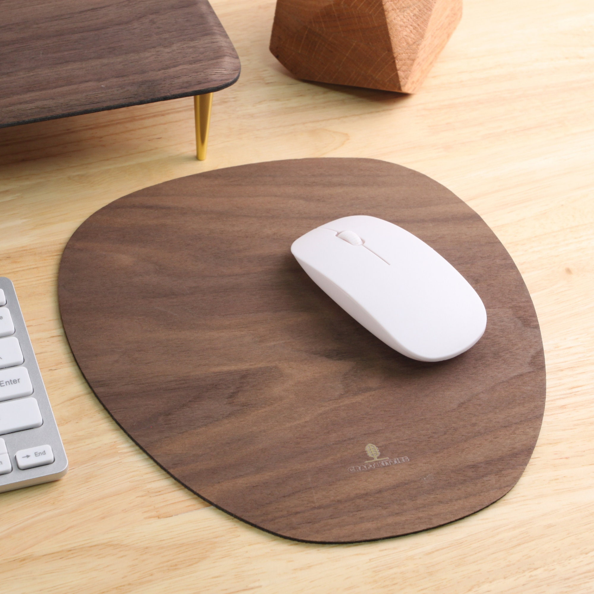 COMPUTER MOUSE PAD Wooden Mouse Pad Cute Walnut Desk Mouse | Etsy