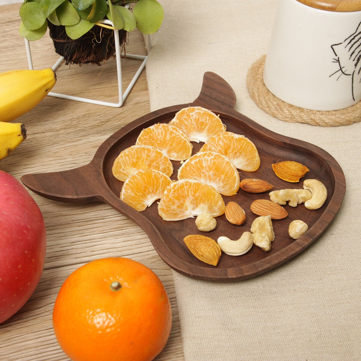 Walnut Wood Plate Serving Tray Dinner Platter Small Wooden | Etsy