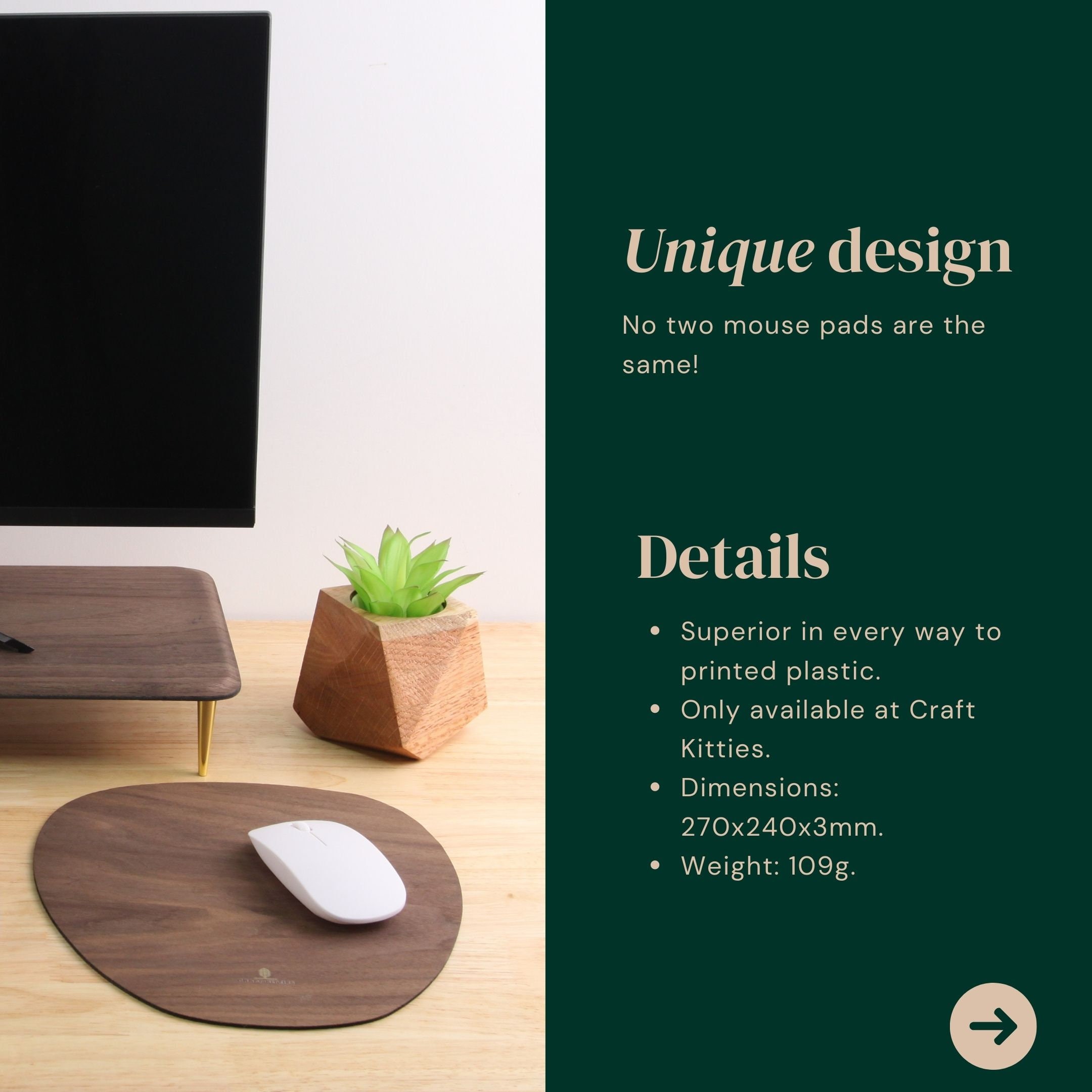 COMPUTER MOUSE PAD Wooden Mouse Pad Cute Walnut Desk Mouse | Etsy