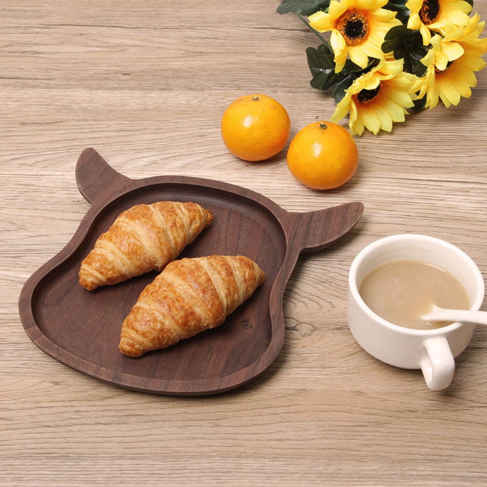 Walnut Wood Plate Serving Tray Dinner Platter Small Wooden | Etsy