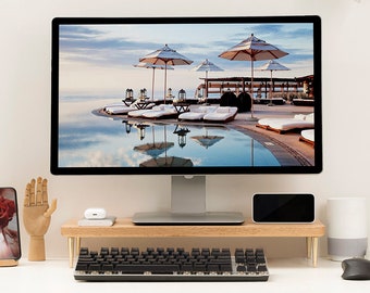 Wood Monitor Stand | Etsy