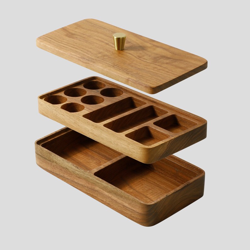 Solid Walnut Storage Box Wood Rectangular Jewelry Box With - Etsy