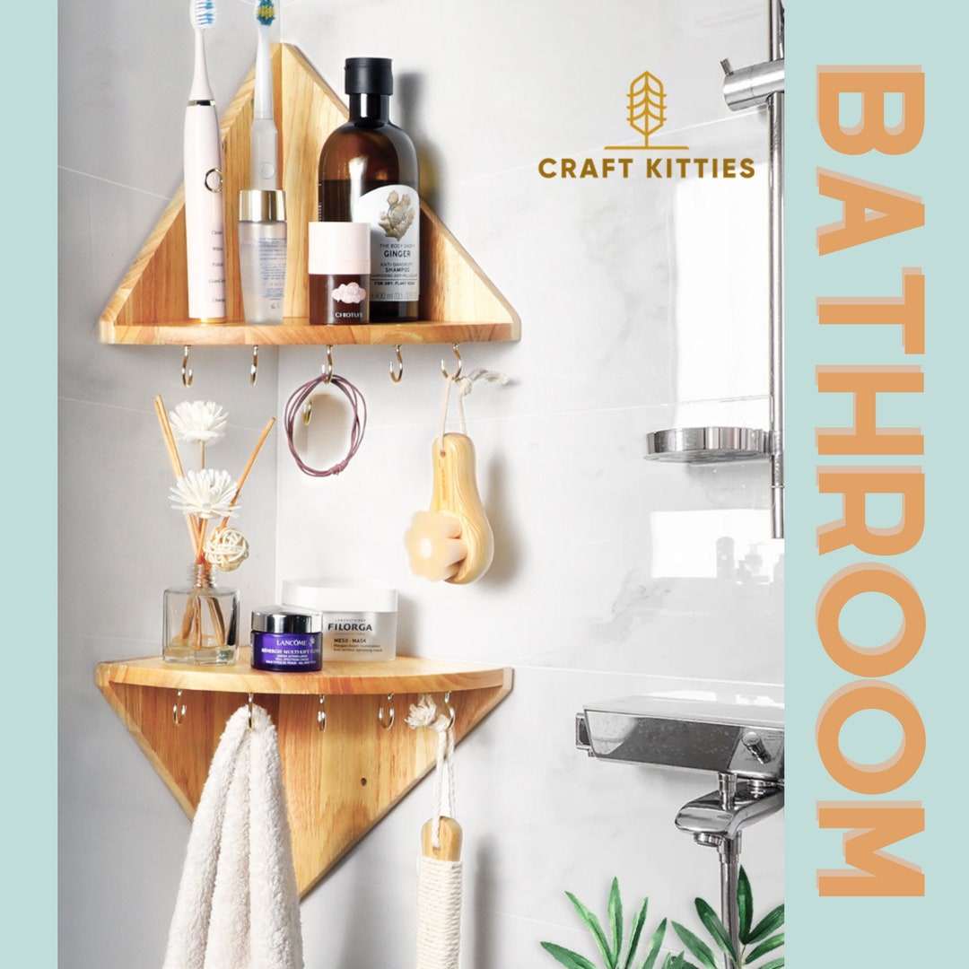 Corner Triangle Shelf for Entrance Hall and Bathroom With - Etsy