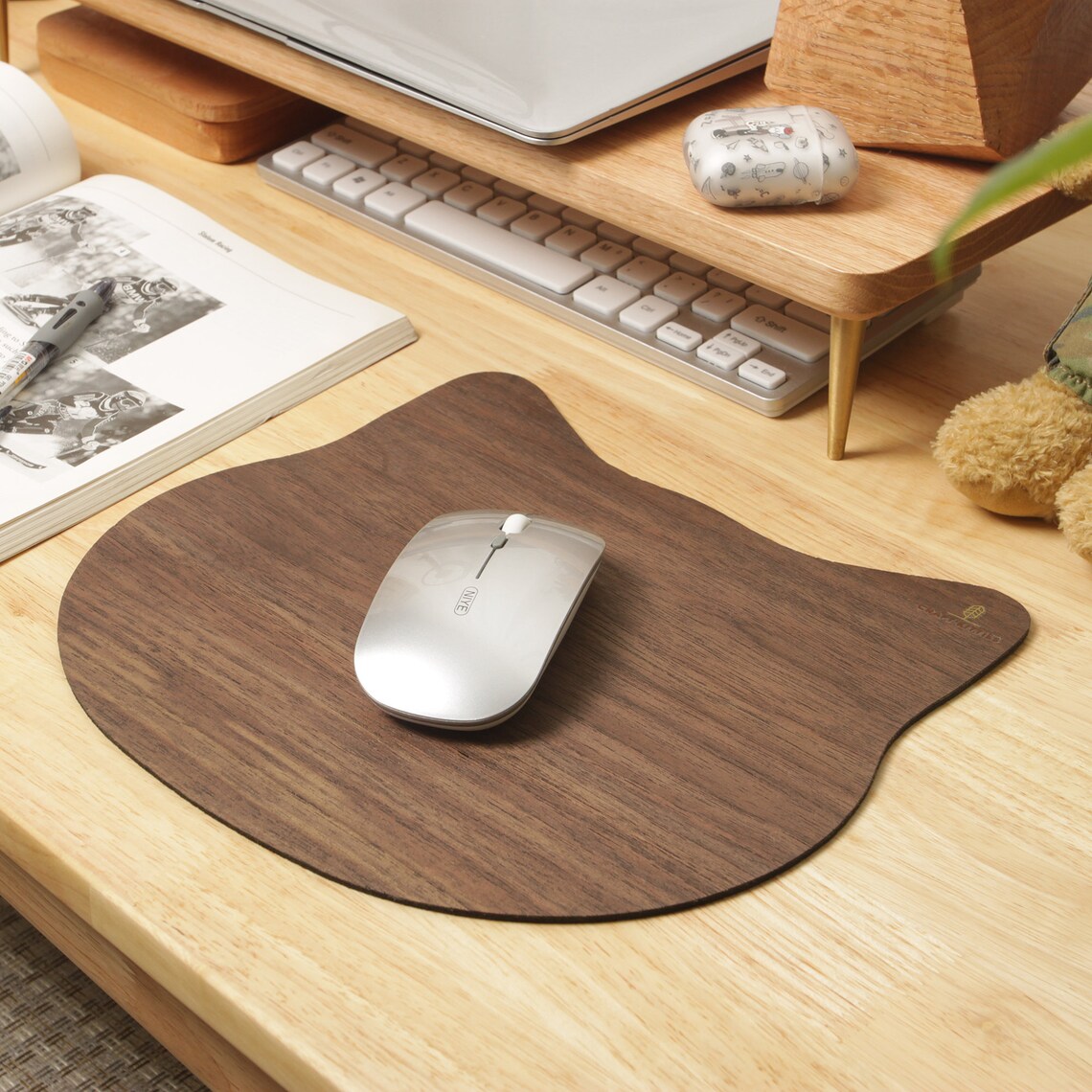 Wooden Mouse Pad Cartoon Mouse Pad Walnut Wood Mouse Mat | Etsy