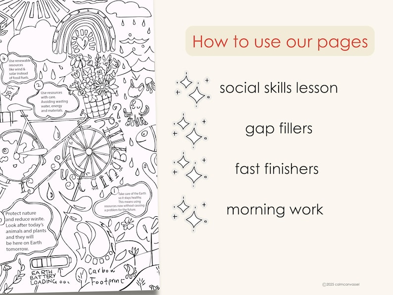 Printable Earth Day Social Story Coloring Page for Kids, Earth Day ...