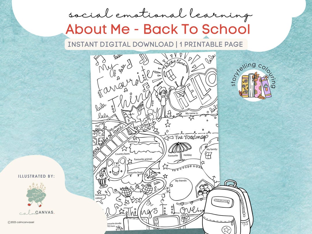 Back to School 'all About Me' Coloring Page, SEL Activity (PDF ...