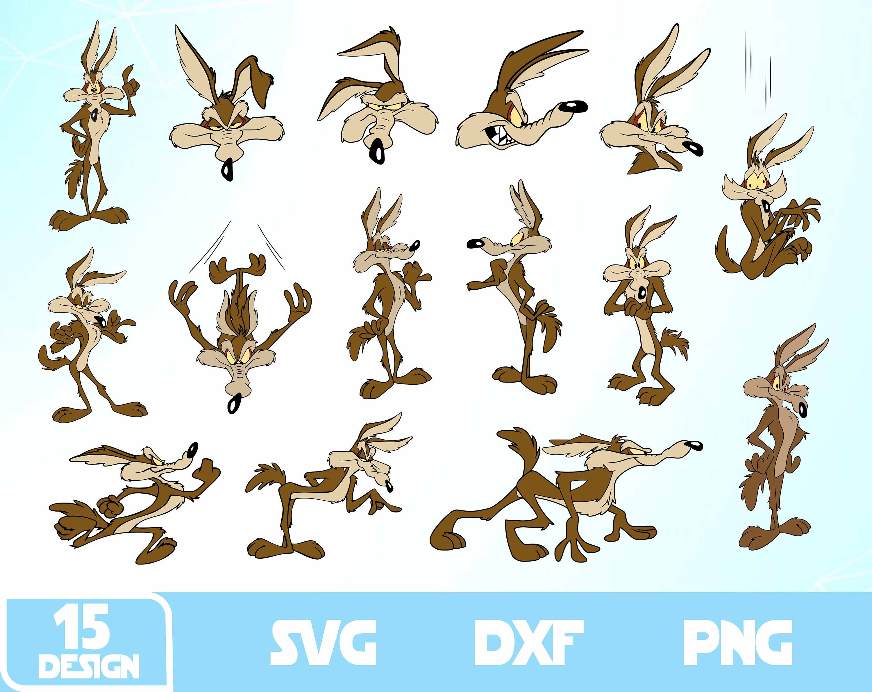Wile E.Coyote Svg Dxf Eps Png Clipart Silhouette and | Etsy
