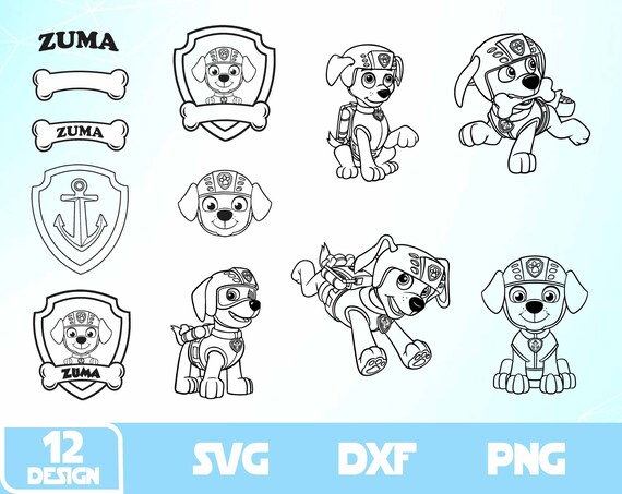 Zuma Svg Dxf Eps Png Clipart Silhouette and Cutfiles. | Etsy
