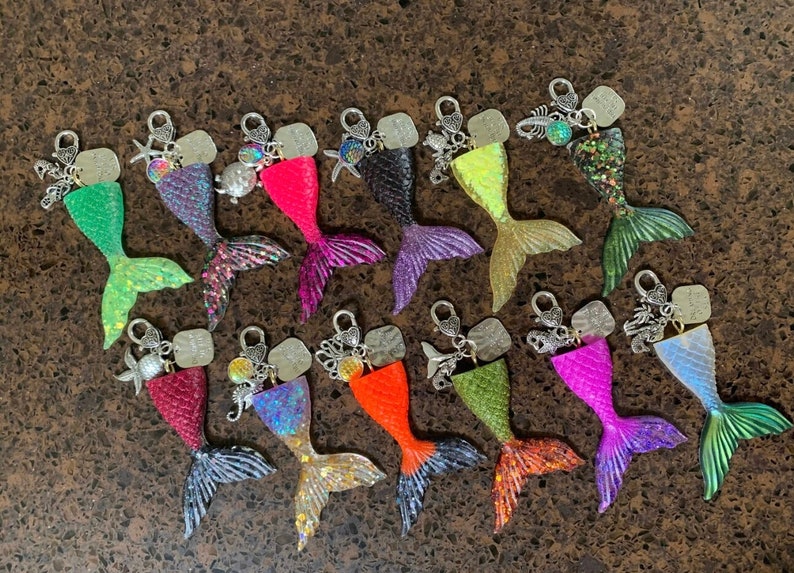 Mermaid Keychain With Charms - Etsy