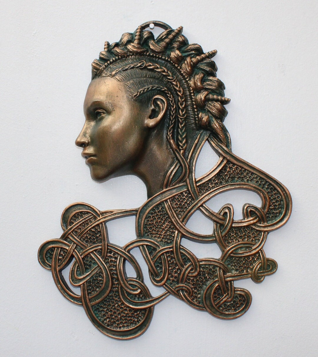 Brigid, Sculpted Beautiful Shieldmaiden 3D Wall Plaque With Celtic ...