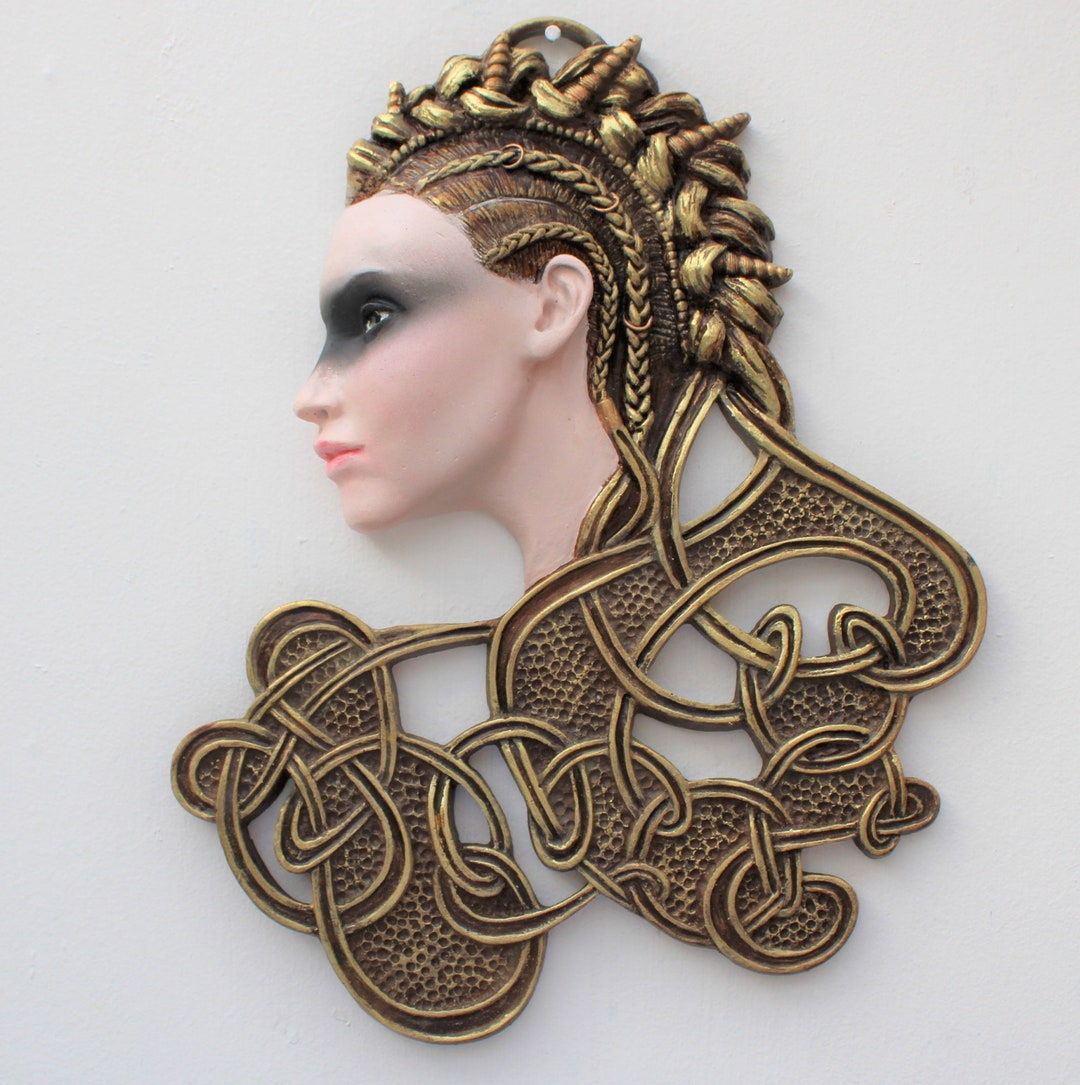 Brigid, Sculpted Beautiful Shieldmaiden 3D Wall Plaque With Celtic ...