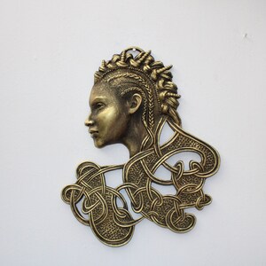 Brigid, Sculpted Beautiful Shieldmaiden 3D Wall Plaque With Celtic ...