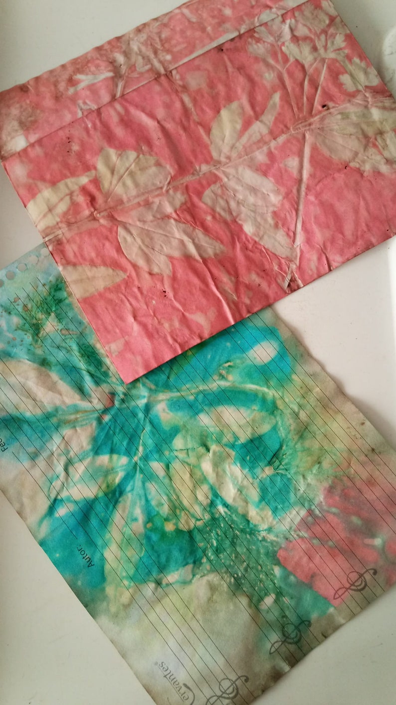 Eco Printed Paper Pack Set of Envelopes and Sheets - Etsy