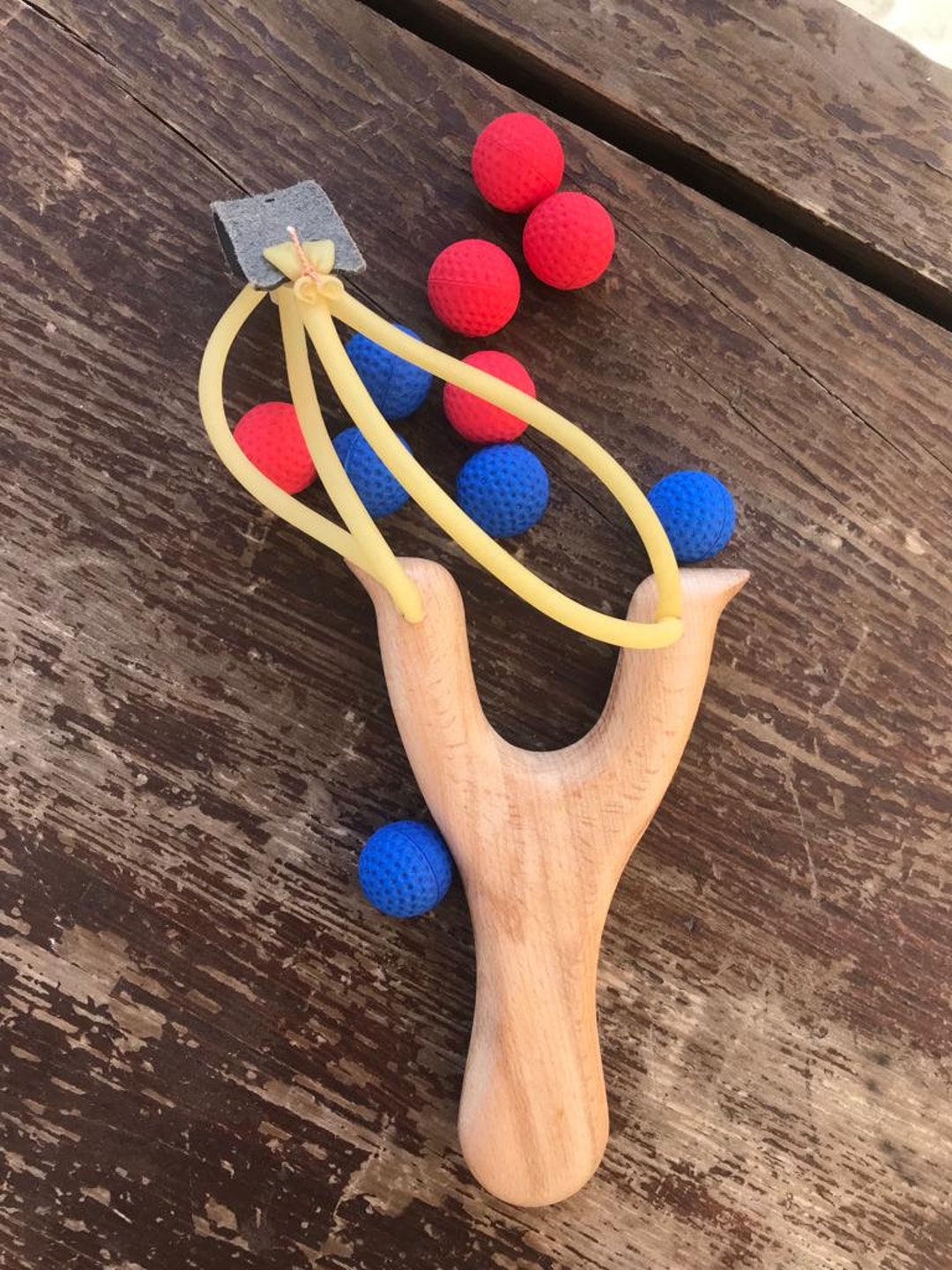 Natural Wood Slingshot With Rubber Band, Wooden Catapult Sling for Air ...