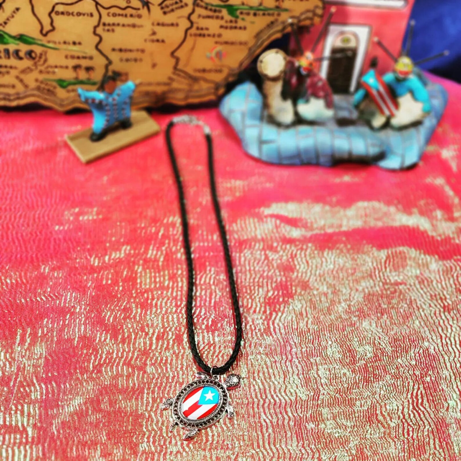 Puerto Rico Flag Necklace - Etsy