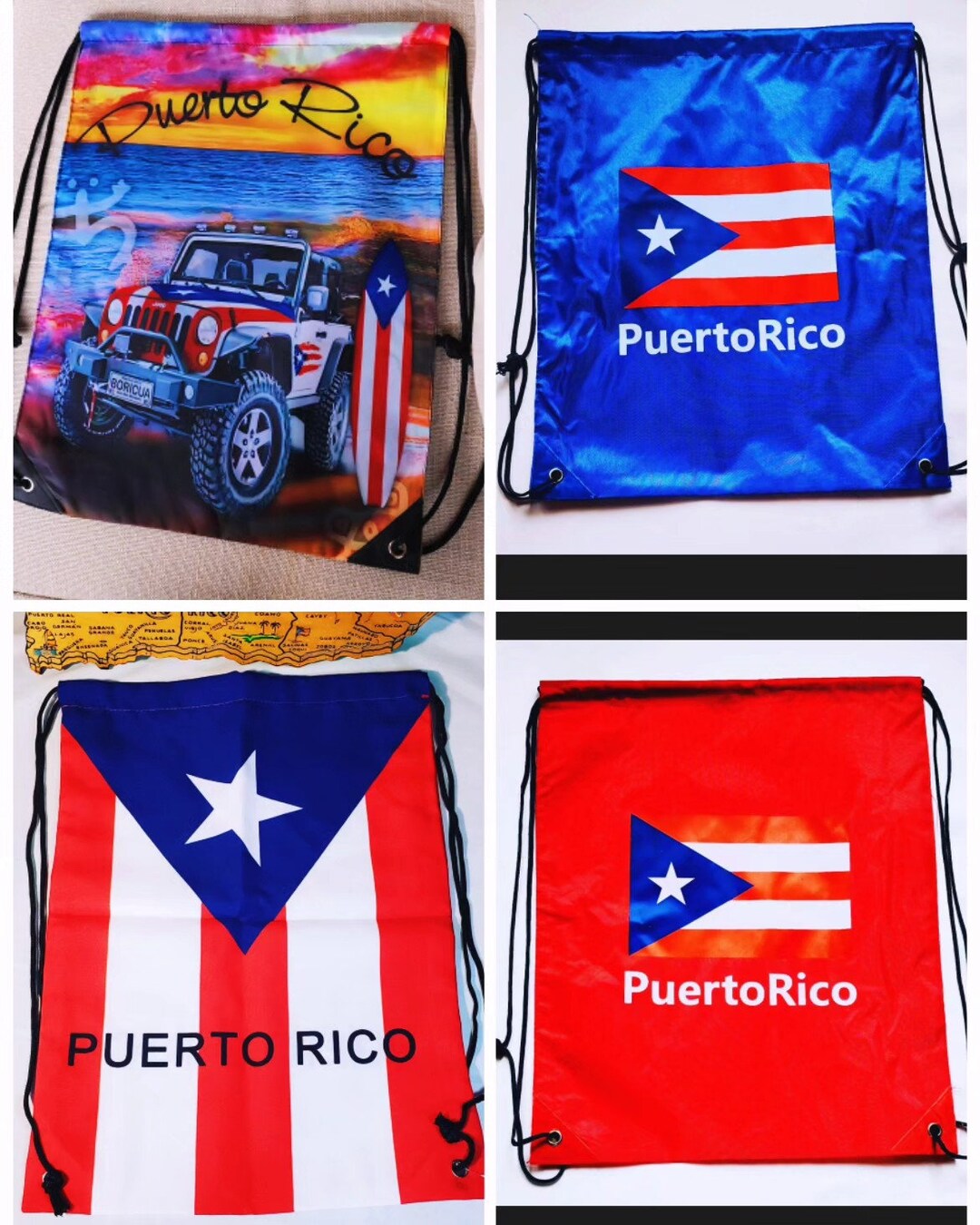 Puerto Rico Flag String Backpack 17x12inches - Etsy
