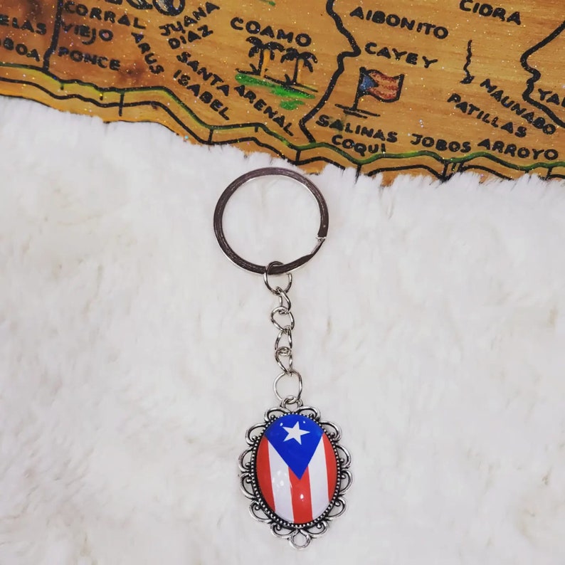 Puerto Rico Flag Keychain - Etsy