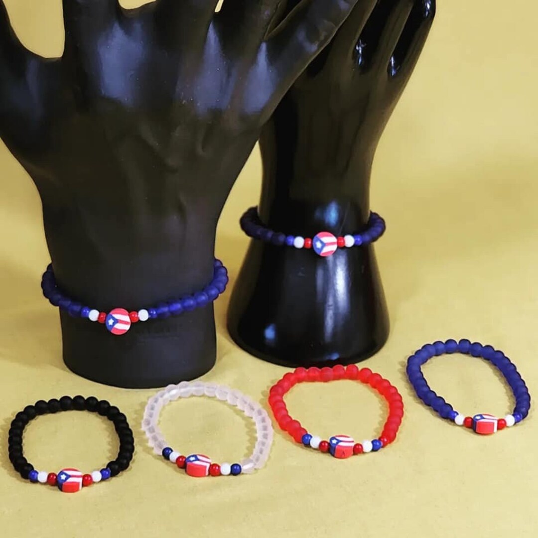 Stretchable Beaded Puerto Rico Flag Bracelets 1 Piece - Etsy
