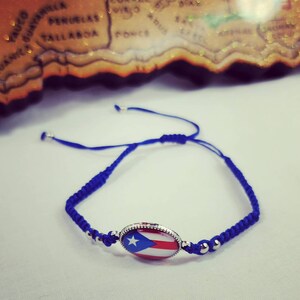 Puerto Rico Flag Adjustable Beaded Bracelets - Etsy