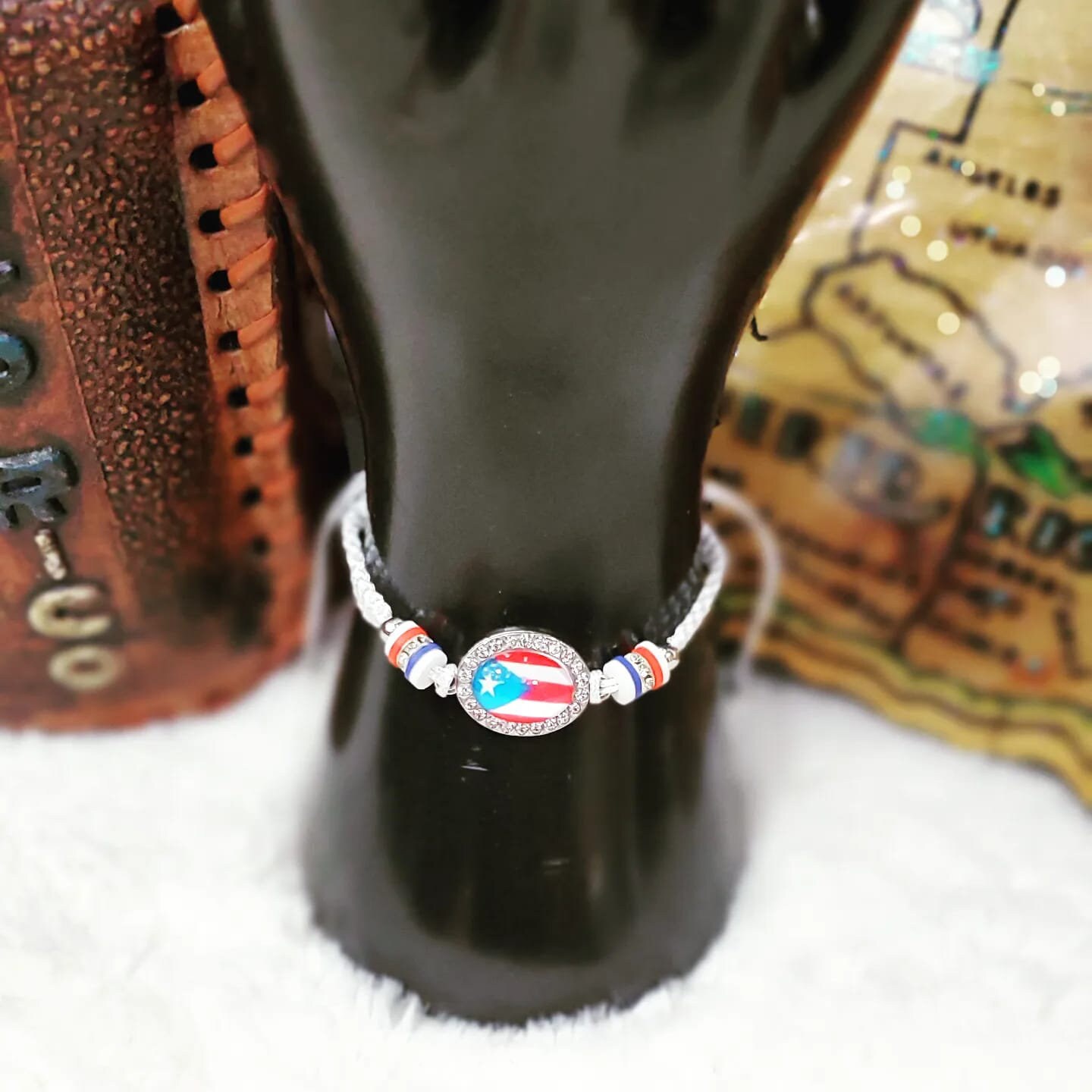 Puerto Rico Beaded Breacelet With White Stones - Etsy