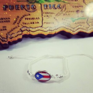 Puerto Rico Flag Adjustable Beaded Bracelets - Etsy