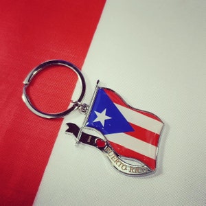 Puerto Rico Flag Keychain - Etsy