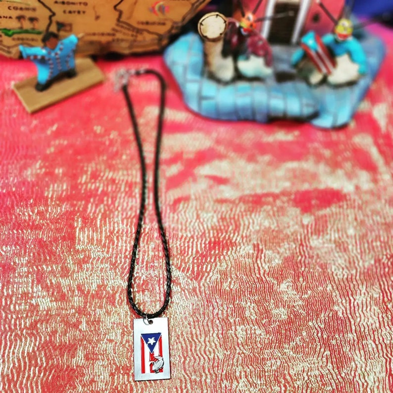 Puerto Rico Flag Necklace - Etsy