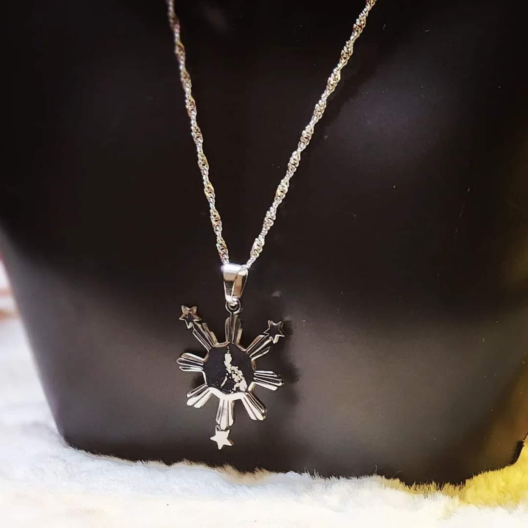 Stainless Steel Philippine Sun With Philippine Map Necklace - Etsy