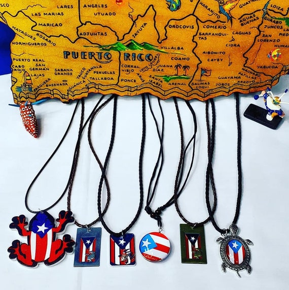 Puerto Rico Flag Necklace | Etsy