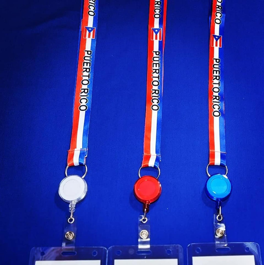 Puerto Rico Retractable Badge ID Holder With Clip, ID Holder With ...
