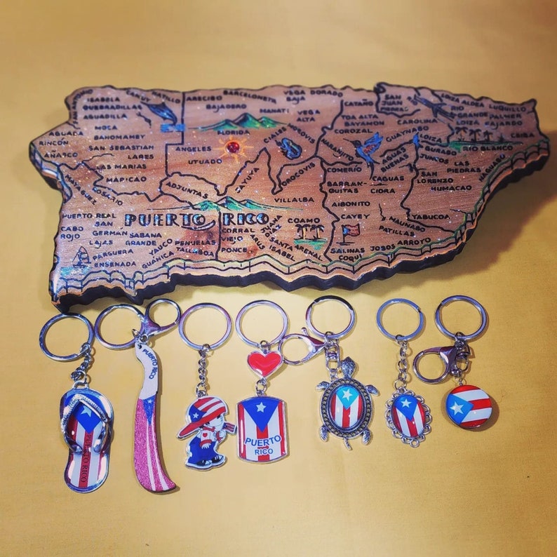 Puerto Rico Flag Keychain - Etsy