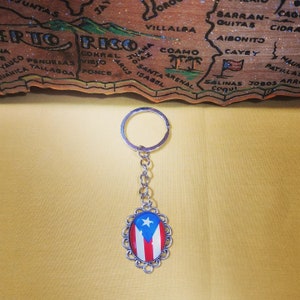 Puerto Rico Flag Keychain - Etsy