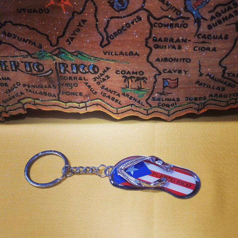 Puerto Rico Flag Keychain - Etsy