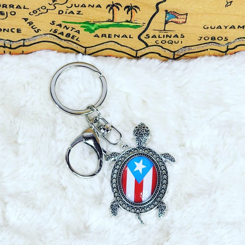 Puerto Rico Flag Keychain - Etsy