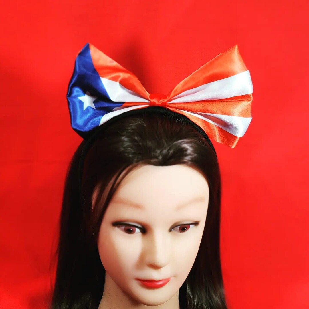 Puerto Rico Flag Bowknot Headband - Etsy