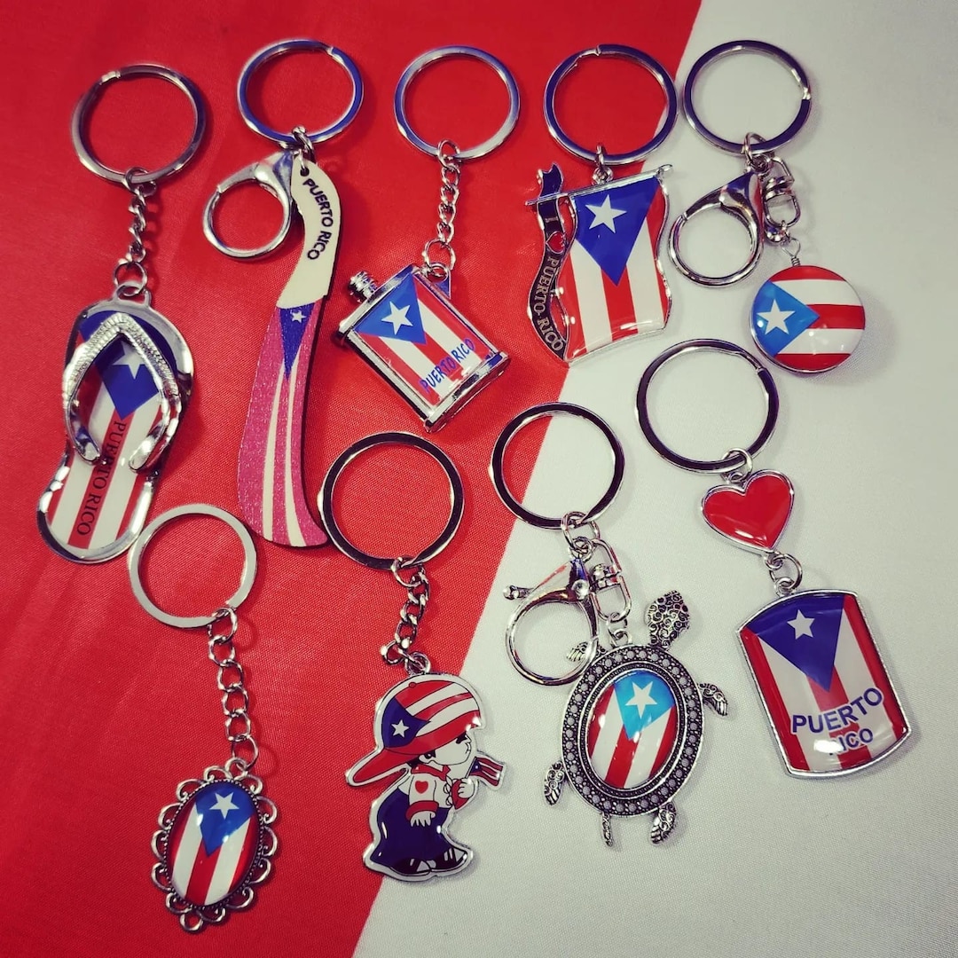Puerto Rico Flag Keychain - Etsy