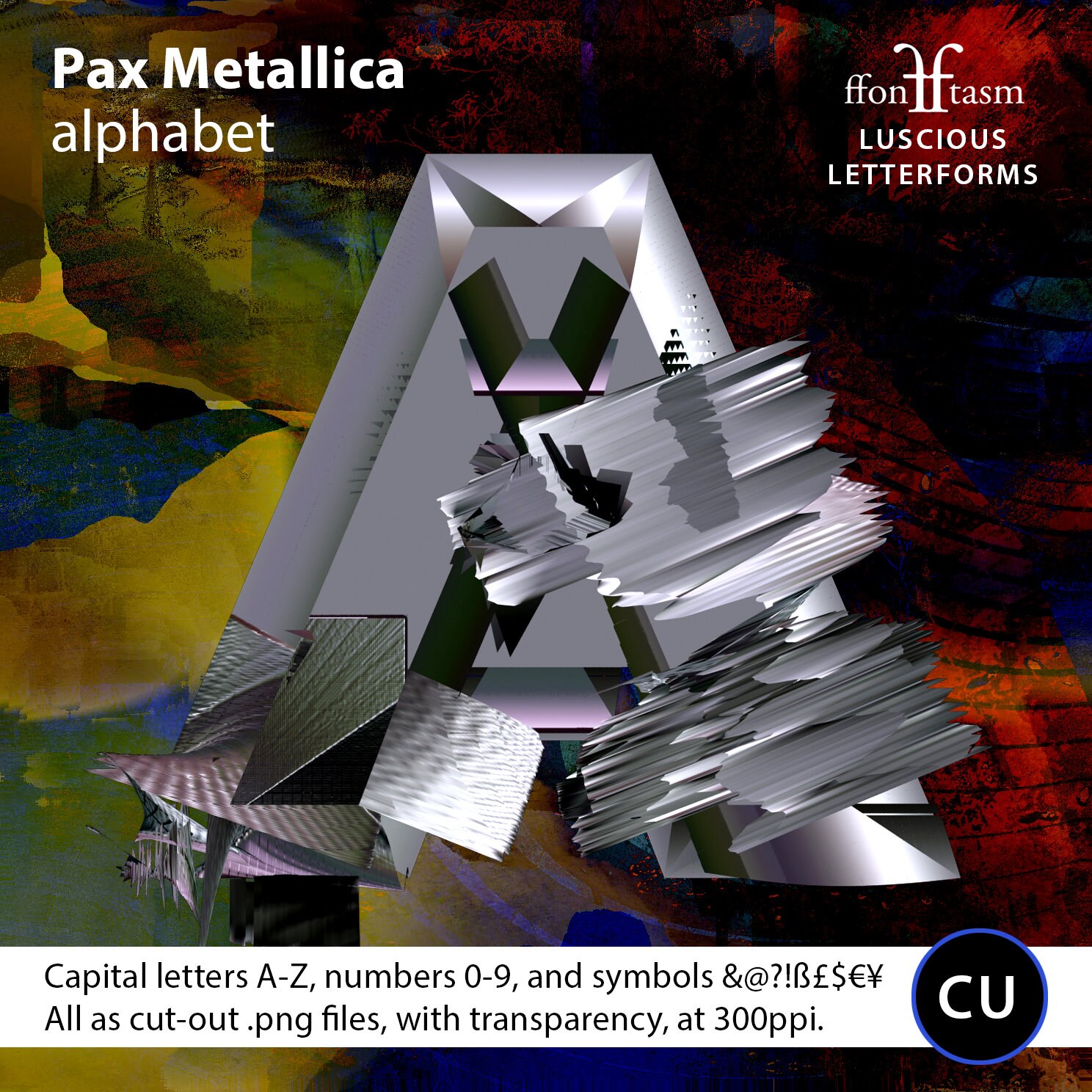 Pax Metallica Alphabet - Digital Cut-out Letters and Numbers for ...