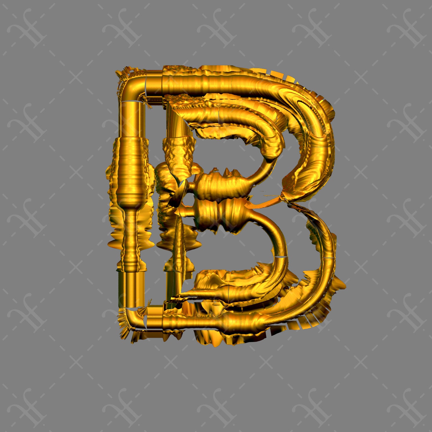Gold Spelter Alphabet Digital Cut-out Letters for Graphic Design ...