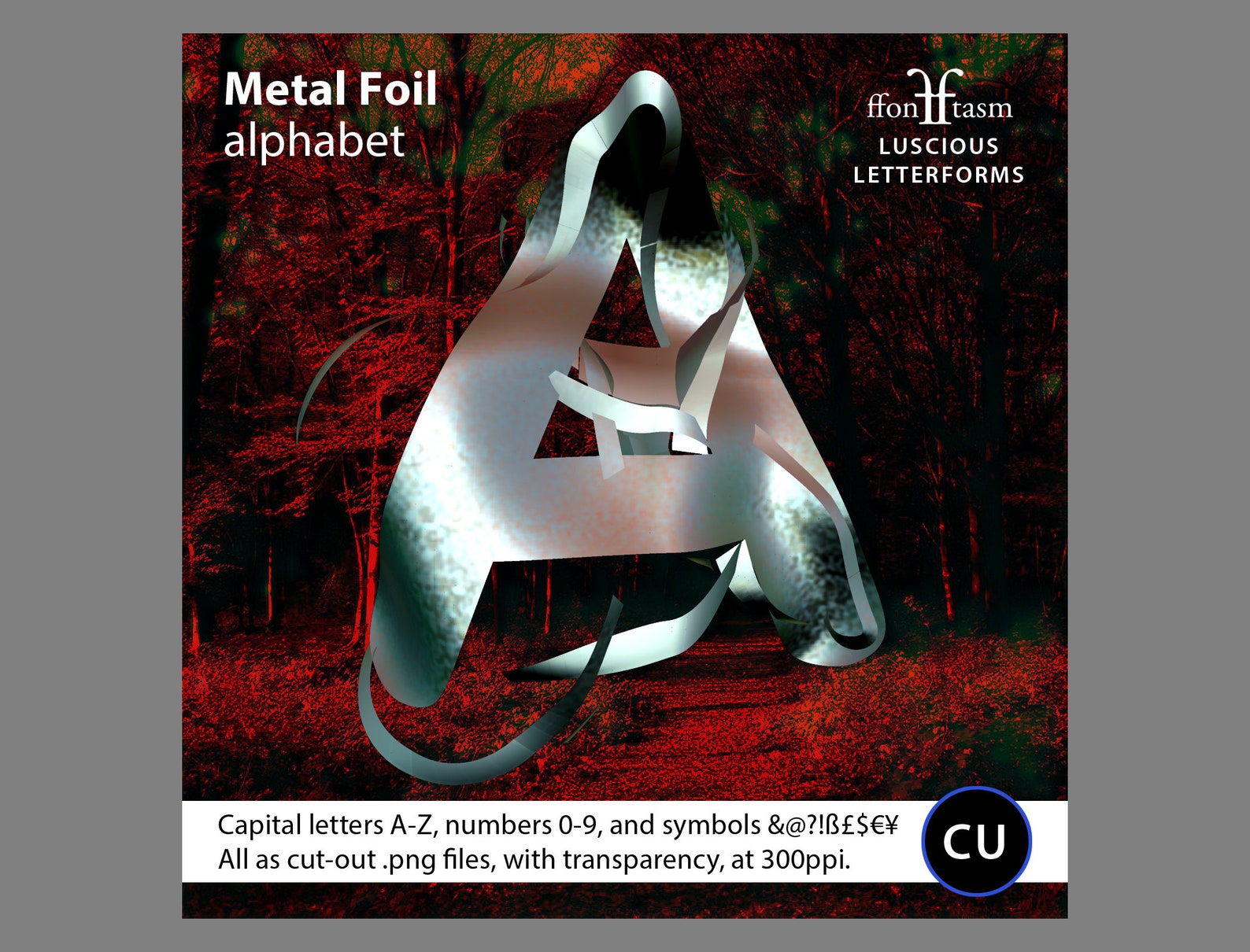 Metal Foil Alphabet Digital Cut-out Letters and Numbers for Graphic ...